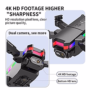 Mini Drone with Daul 4k Hd Fpv Camera Remote Control Toys Gifts with Altitude Hold Headless Mode One Key Start Speed Adjustment 2.4ghz Technology Adopted for Anti-Interference