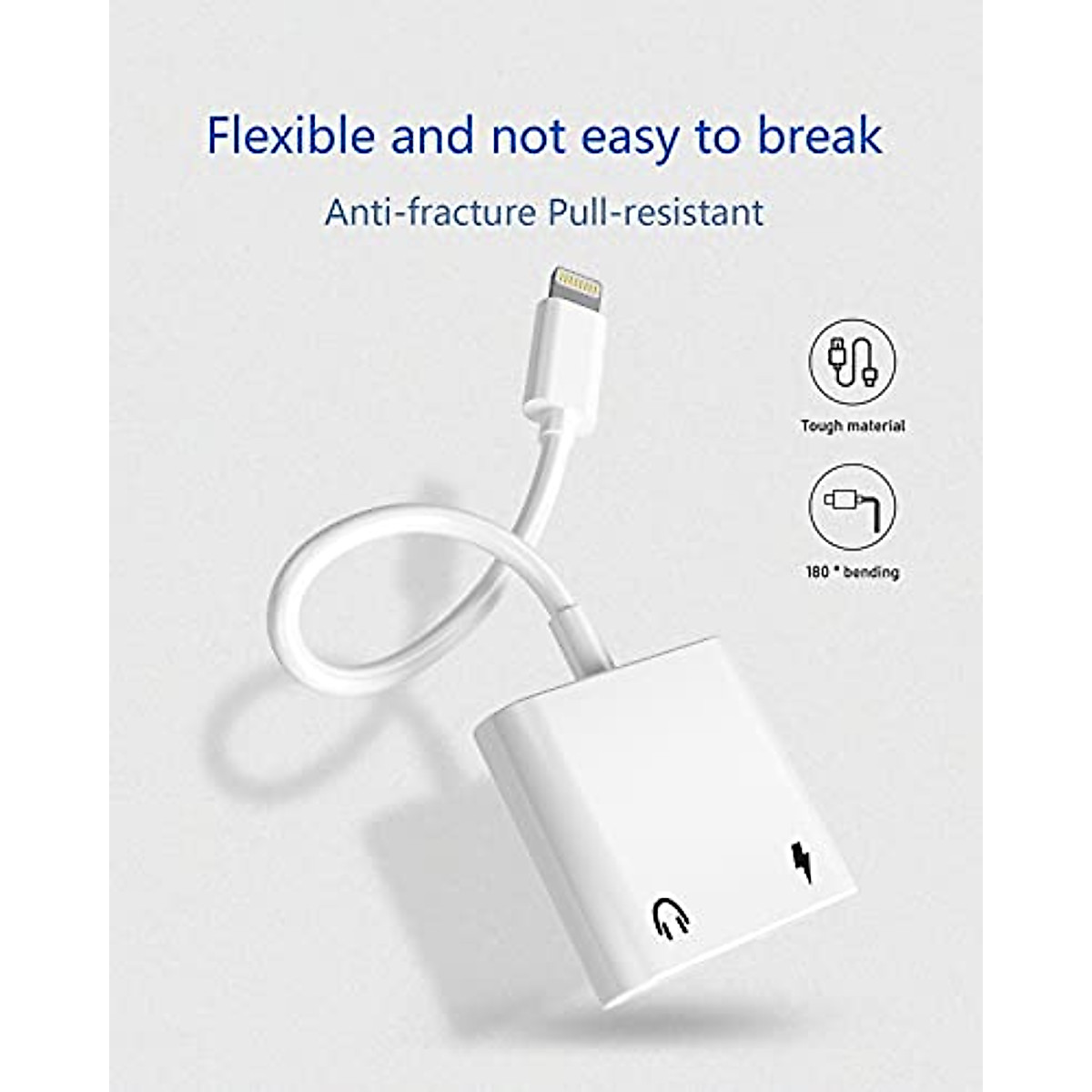 [Apple MFi Certified] Headphone Adapter for iPhone，2 in 1 Lightning to 3.5mm Aux Audio Dongle Headphone Accessories Compatible with iPhone 14/13/XR/X 8 7/iPad Audio Earphone Adapter for All iOS System
