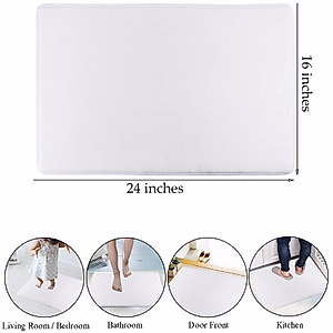 LB Rustic Christmas Bath Mat Red Xmas Ball with Snowflake Area Rug for Bathroom Candy Cane Farmhouse Wood Doormat Non Slip Memory Foam Super Absorbent Floor Mats,24Wx16H Inch