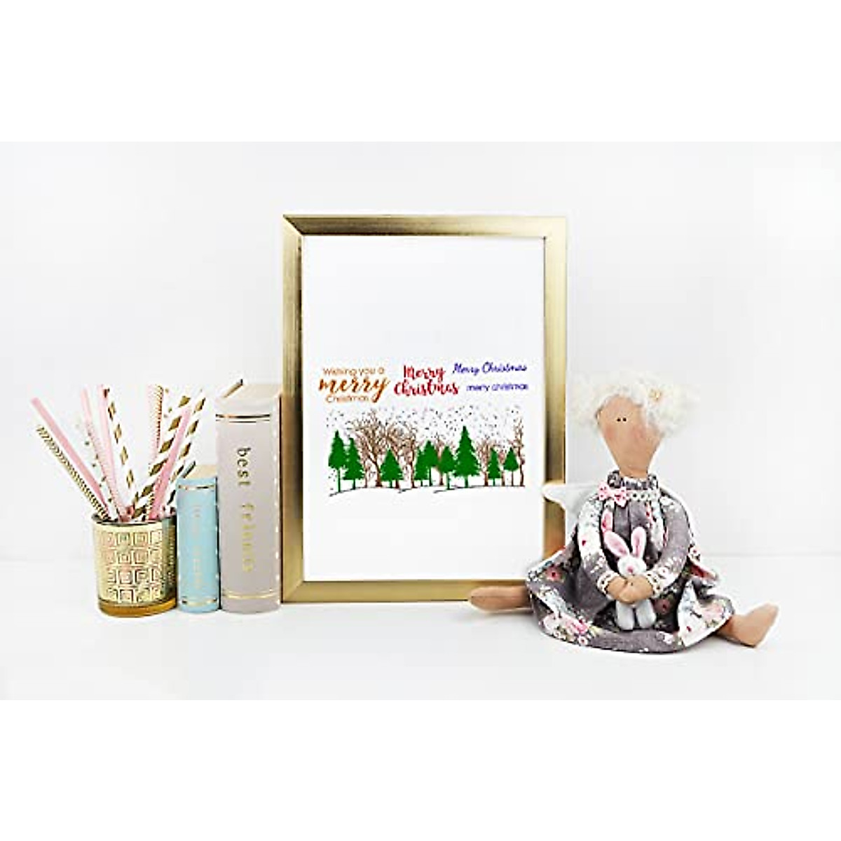 Christmas Forest Clear Stamps and Die Cuts for Card Making and Photo Album Decorations, Trees Blessing Words Transparent Rubber Stamps and Cutting Dies Seal for DIY Scrapbooking