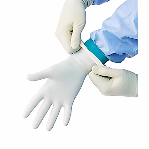 Medline SensiCare Surgical Gloves with Aloe Vera, Powder-Free, Sterile, Size 7, White (Pack of 100)