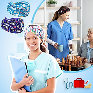 Jexine 20 Pcs Nurse Headbands with Button for Women Nursing Headbands for Nurses Doctors Nursing Accessories Mask Headbands Non Slip Hair Bands for Ear Protection Men Women Workout Yoga (Cute Style)