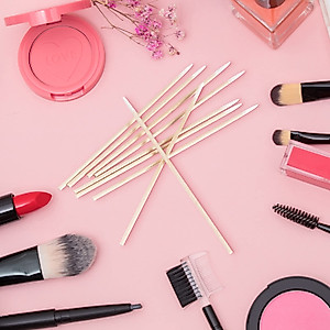 CHEFBEE 500 Count Microblading Cotton Swab Pointed Tip, Wood Cotton Stick Makeup Cosmetic Applicator, Tattoo Permanent Supplies