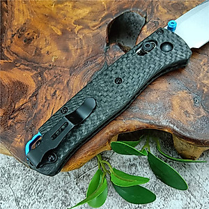 Outdoor Camping EDC Folding Pocket Knife For Men, Carbon Fiber Handle Lock With Pocket Clip, Everyday Carry Thumb Studs Manual Open