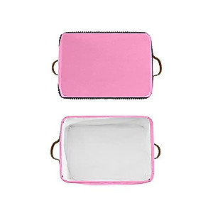 Soccer Sport Art Pink Personalized Storage Bins Baskets Cubes Organizer with Handle for Shelves Closet Nursery Toy 2 Packs