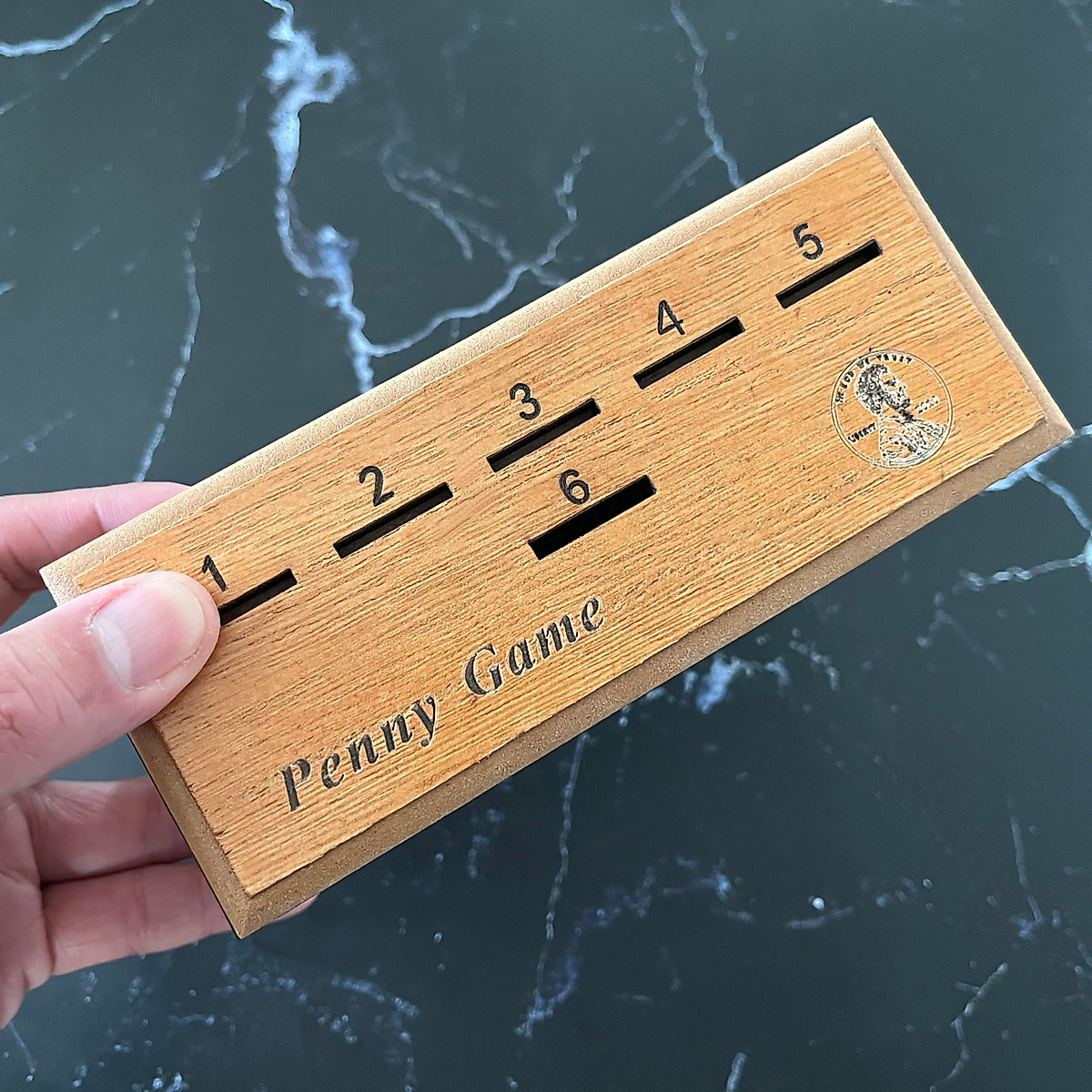 Penny Game, Family Fun Board Game, Drop Game Wood Box for 2-6 Players Premium Version