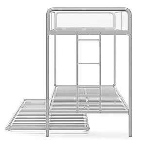 DHP Triple Metal Bunk Bed Frame, White, Twin