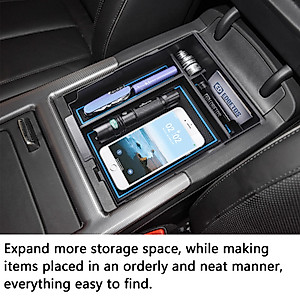 EDBETOS Center Console Organizer Compatible with Hyundai Palisade 2023 2024 Accessories Insert Tray Interior Secondary Armrest Storage Glove Box Divider ABS Material, (Not for 2020-2022), Blue Trim