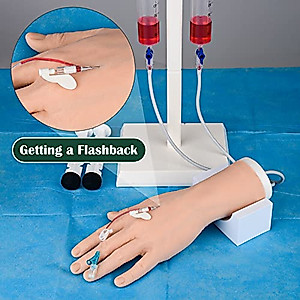 Ultrassist Venipuncture Practice Kit for Infusion Exercises, IV Practice Kit for Nursing Students and Other Medical Professionals, IV Practice Hand with Latex-Free Veins