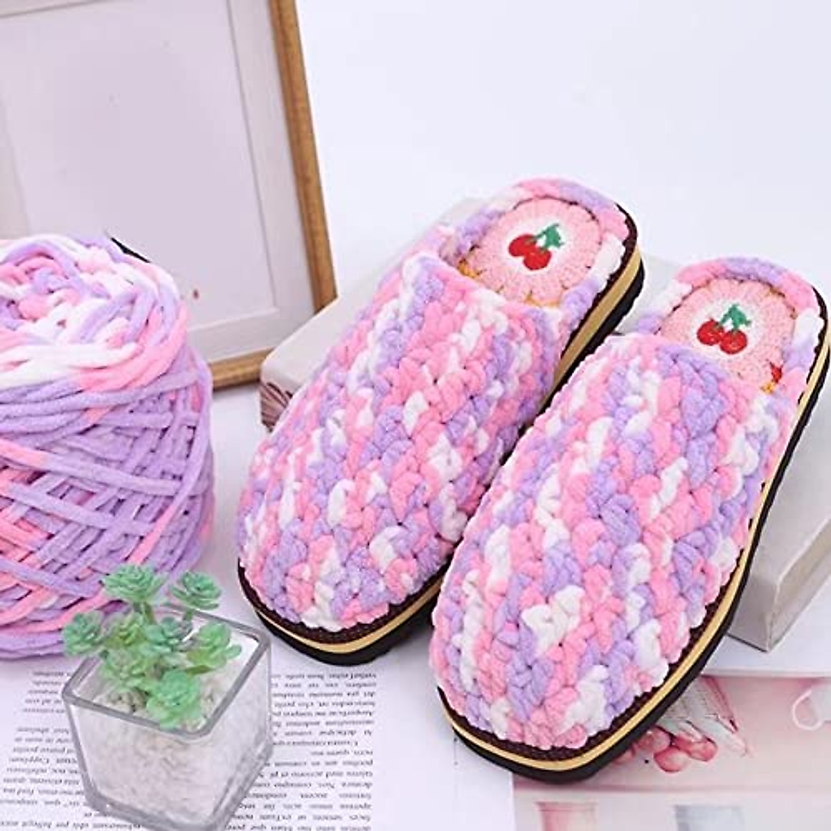 Chenille Chunky Yarn Arm Knitting Thick Velvet Crochet Yarn Fluffy Soft Chenille Knitting Yarn for Crocheting Blankets Stuffed Animals Bags Hats Gloves Slippers, 165g