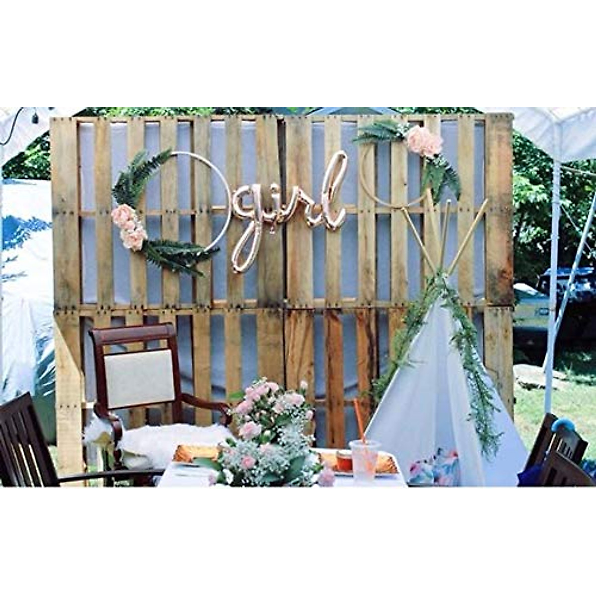 Rose Gold “Girl” Script Foil Balloon - 24” One-Piece Letters Balloon for Girl Baby Shower, Gender Reveal, Pregnancy Announcement, First Birthday Party, Christening, Baptism, Nursery Decoration