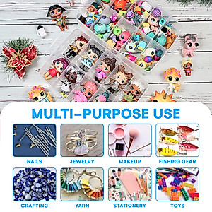 Bins & Things 40-Compartment Organizer for LOL Dolls - Beads and Craft Storage, Compact Toy Organizer for Small Toy Figures - Portable, Durable Storage Solution