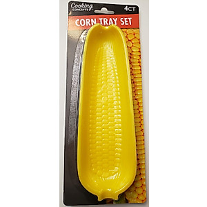 Cooking Concepts Corn on the Cob 4pc tray set & 8pc corn holders BUNDLE