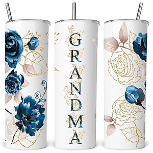 ZOKCC Gifts for Grandma- Best Grandma Stainless Steel Tumbler- Cute Grandma's Mother's Day Birthday Christmas Gifts- Gift for Grammy, Grandmothers, Grandmom from Grandchild Grandson Granddaughter