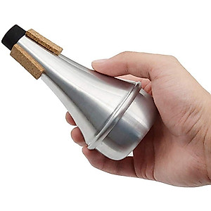 3 Pack Trumpet Mouthpiece (3C 5C 7C) with Lightweight Aluminum Practice Trumpet Mute Silencer Fit for Yamaha Bach Conn King Replacement Musical Instruments Accessories, Gold