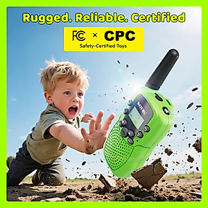 Walkie Talkies for Kids 3 Pack 3 Miles, 2 Way Radio Toys for Kids with Backlit LCD Flashlight, Christmas or Birthday Gifts for Girls and Boys Age 3-12 (Blue Pink Green)