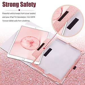 BENTOBEN for iPad 9th / 8th / 7th Generation Case, New iPad 10.2 Case 2021/2020/2019, Auto Wake/Sleep with Pencil Holder PU Leather Protective Case for iPad 10.2 inch, Rose Gold