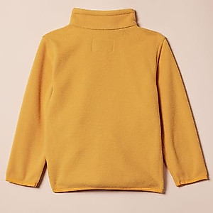 Amazon Essentials Boys' Polar Fleece Full-Zip Mock Jacket - Discontinued Colors, Mustard Yellow, X-Small