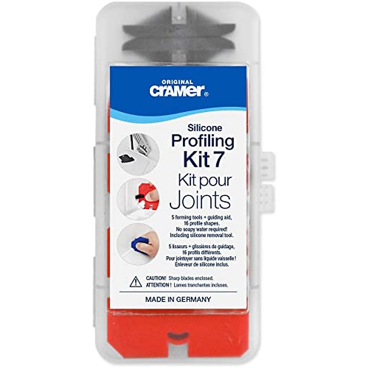 Cramer 40407US Silicone Profiling Kit7 – professional Caulking Tool Kit with Sealant Finishing Tools and Caulk Removal Tools – easy silicone caulking with guides