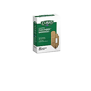 Curad Flex-Fabric Adhesive Bandages, Assorted Sizes, 30 Count