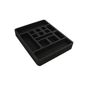 Polar Whale Makeup Drawer Organizer Compatible with IKEA Alex Tray Washable Waterproof Foam Insert for Home Bathroom Bedroom Office 11.5 x 14.5 Inches 14 Compartments for Cosmetics Black