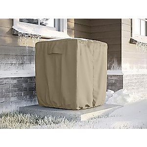Covermates Air Conditioner Cover - Light Weight Material, Weather Resistant, Elastic Hem, AC & Equipment-Khaki