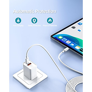 20W USB-C Fast Charger Fit for iPad 10th Generation Gen 2022 10.9" Tablet A2696 A2757 A2777 with 2 Charging Ports and C-C AC Power Supply Adapter Cord Cable