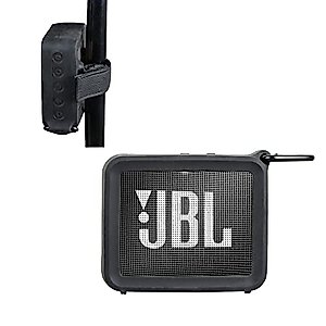Hermitshell Silicone Carrying Case Replacement for JBL GO2 - Waterproof Ultra Portable Bluetooth Speaker (Black 2)