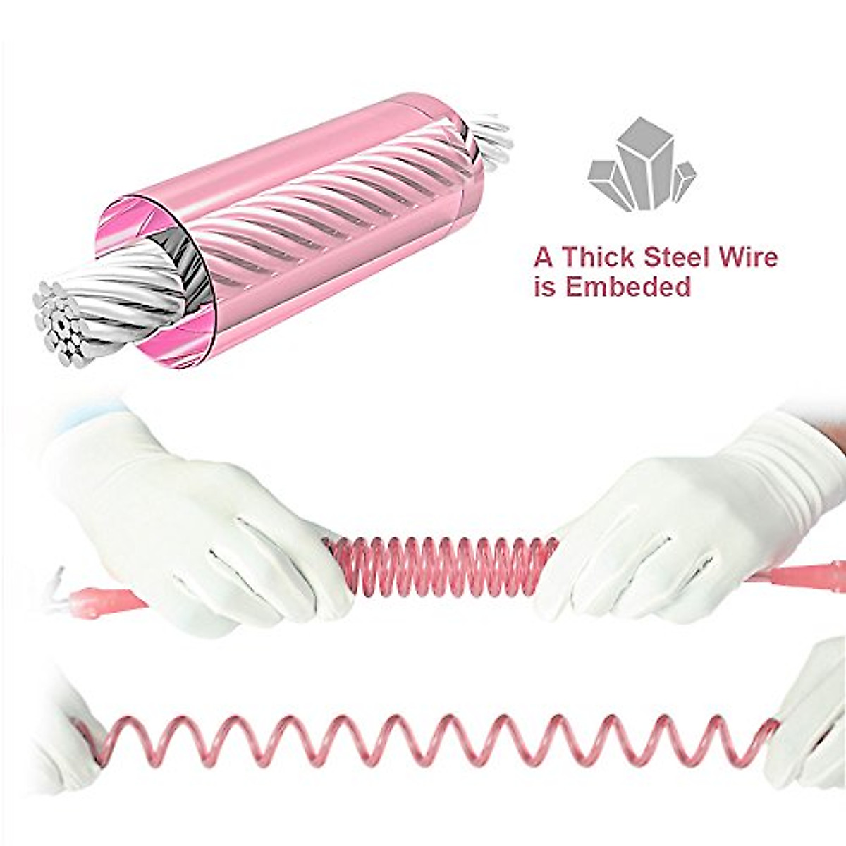 OFUN Toddler Leash for Walking, Anti Lost Wrist Leash for Child Safety, Toddler Safety Harness Leash, Kids Leash Harness for Girls 6.6ft, Pink