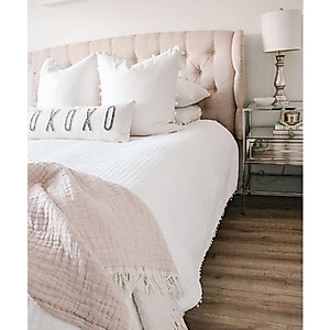 Mud Pie Polyester XOXOXO Washed Canvas Long Pillow 4163015, 1 Count (Pack of 1)