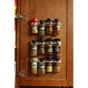 Bellemain Spice Gripper Clip Strips for Plastic Jars - Set of 3, Holds 12 Jars