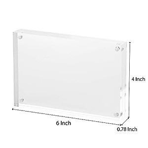 Fixwal Acrylic Picture Frame, 4x6, Set of 3, Magnetic Photo Frame with 10mm Clear Glass Frame, Wedding Table Numbers, Frameless Photo Frame