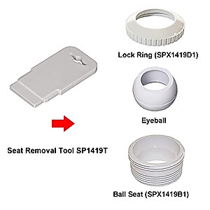 PoolSupplyTown Pool Spa Directional Flow Hydrostream Return Jet Fitting SP1419D with Adjustable 3/4" Opening Rotating Eyeball Compatible with Hayward SP1419D (6 Pack)