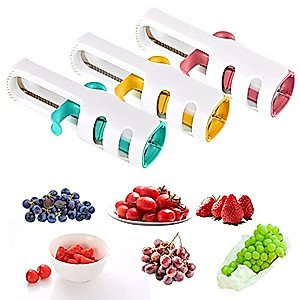 HERLLY Grape Slicer,Daily Fruit and Veggie Divider,Fruit Cutters with Stainless Steel Blades,Grape Cutter for Baby Supplement (Green)
