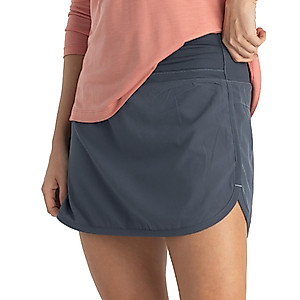 Free Fly Women's Lined Breeze Skort - Lightweight, Breathable Sun Protection UPF 50+ Casual Skort with Bamboo Viscose Liner - Blue Dusk II, Small