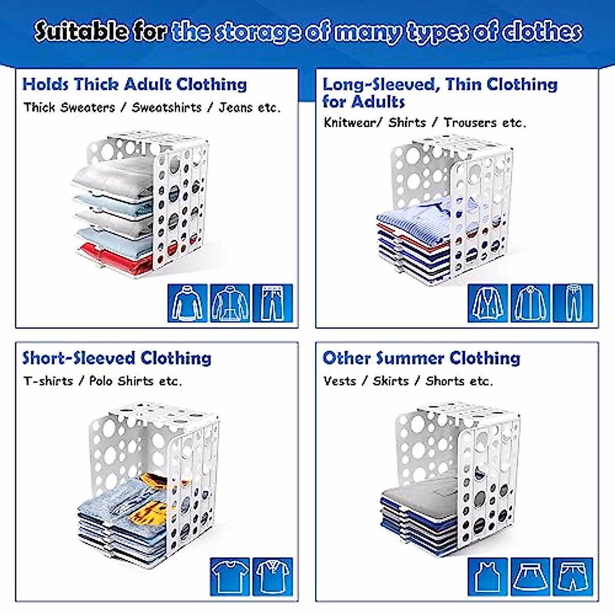 BoxLegend Tshirt Organizer Stack Easily Closet Organizers and Storage Easy to Assemble Clothes Folder Sturdiness Stackable Storage Bins Durability Closet Drawers for Clothes