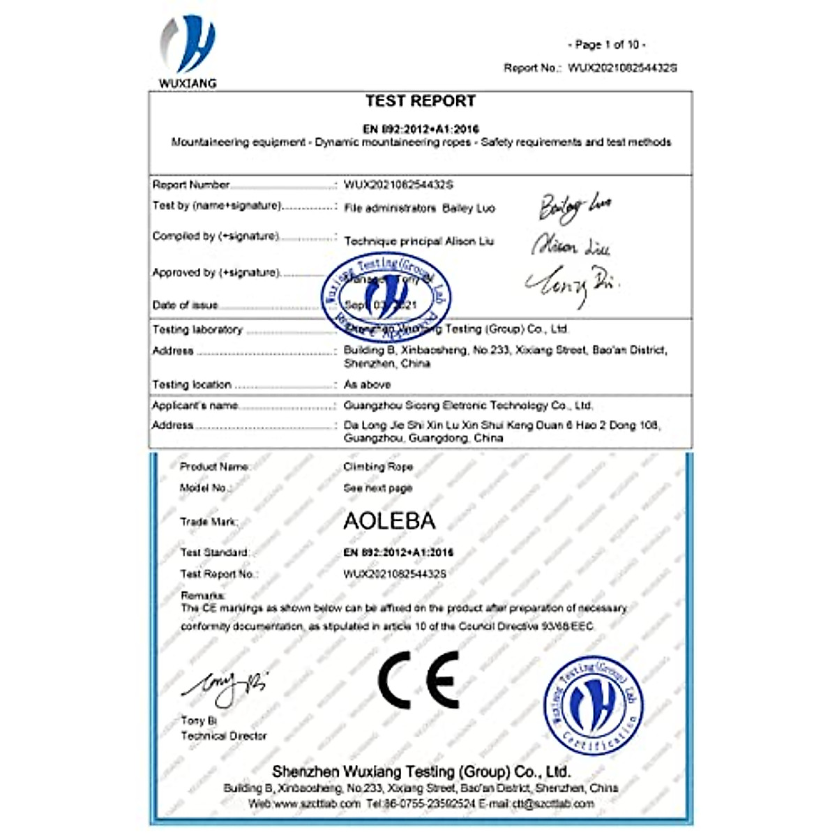 AOLEBA 10.5 mm Static Climbing Rope 10M(32ft) 20M(64ft) 30M(96ft) 50M(160ft) 70M(230ft) Outdoor Rock Climbing Rope, Escape Rope Ice Climbing Equipment Fire Rescue Parachute Rope