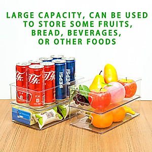 Cq acrylic Stackable Refrigerator Organizer Bins,6 Pack Clear Kitchen Organizer Container Bins with Handles for Pantry,Cabinets,Shelves,Drawer, Fridge BPA Free