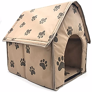 Foldable Small Footprint Pet Bed Weatherproof, Portable Dog House Indoor, Pet Shelter Suitable for Small to Medium Sized Dogs and Cats