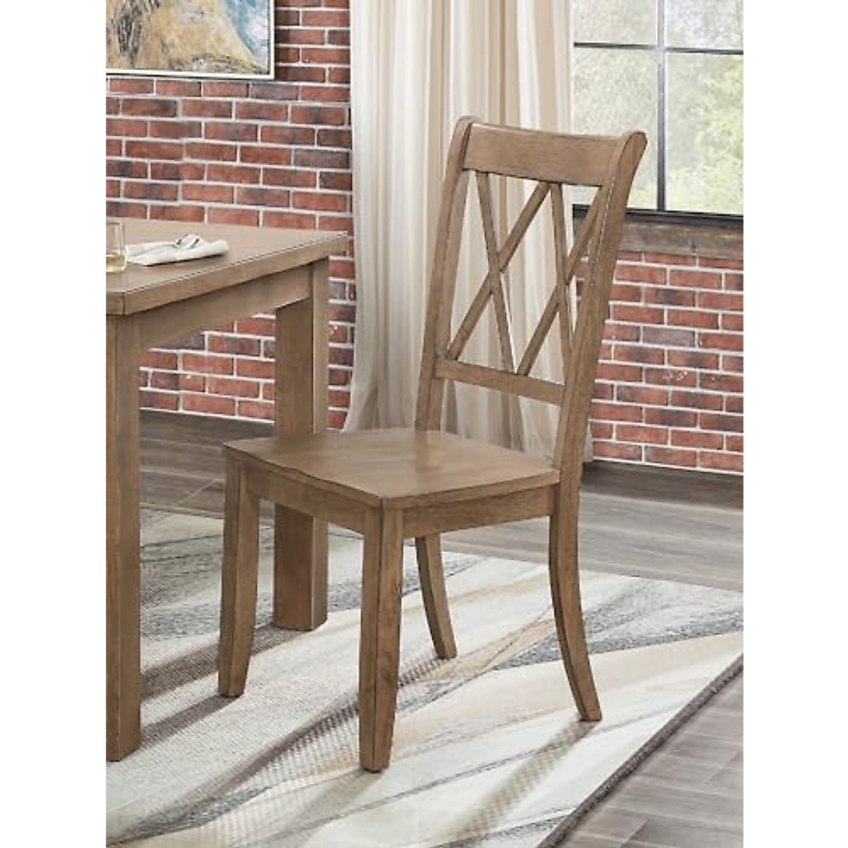 Wycian Boho High Chair, Wood Chair Seat Replacement 2PCS Brown Living Room Bedroom Dining Rooms Garden