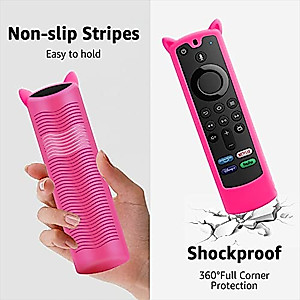 [2 Pack] Wevove Firestick Remote Cover Compatible with Alexa Voice Remote 4k/Max/Lite (3rd Gen), Firesticktvs Remote Case with Wrist Strap, Fire Stick Cover Glow in The Dark