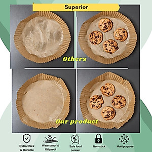 Air Fryer Disposable Paper Liners :100PCS Round Air Fryer Accessories, Non-stick Liners Disposable, Parchment Paper for Baking Roasting Microwave, Oil-proof, Waterproof cooking sheets(100 pcs-8 Inch)