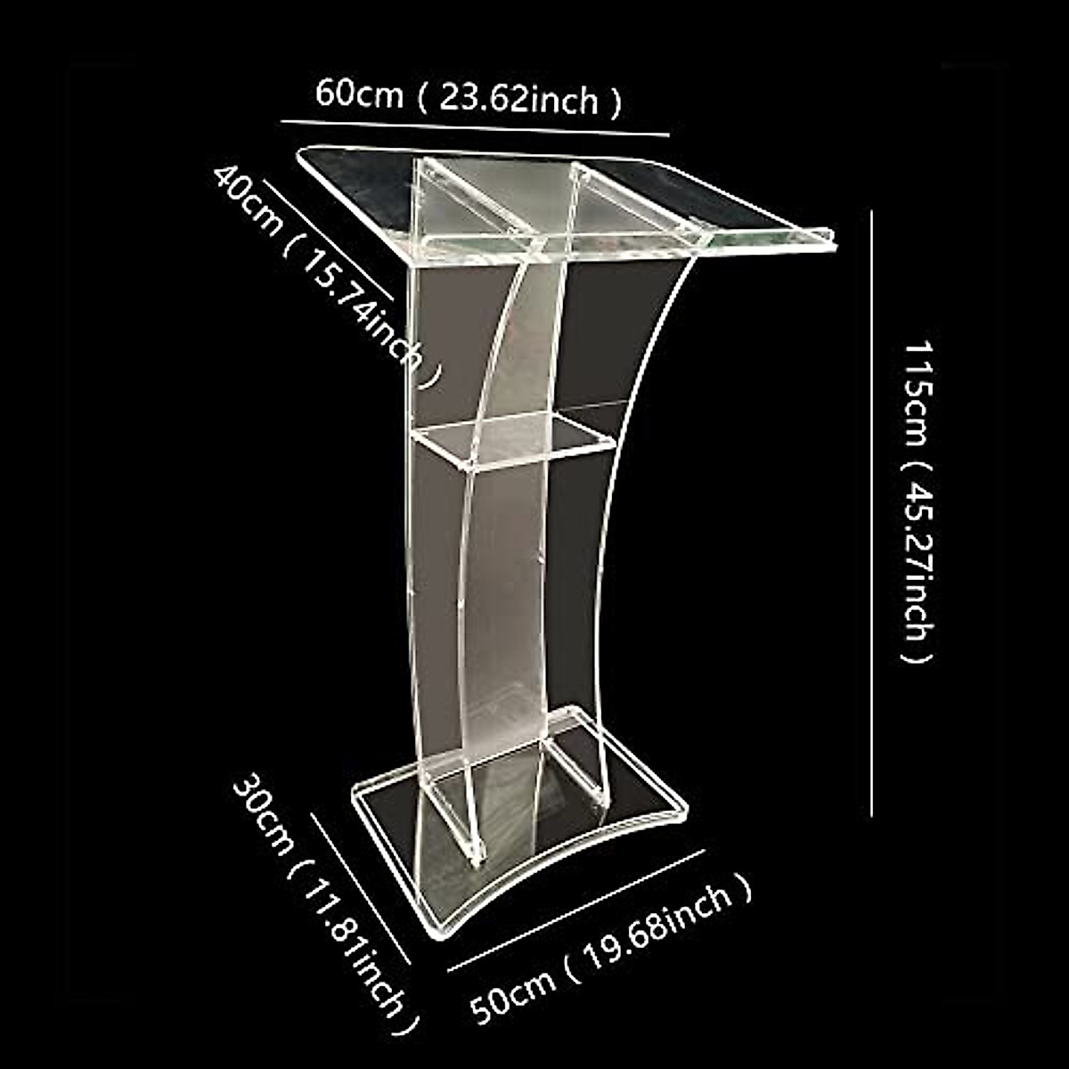 Clear Acrylic Podium & Lectern for Church, Office, Events