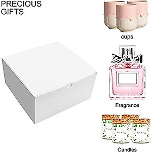 Moretoes White Gift Boxes 12 Pack 8x8x4 Inch, Paper Gift Box with Lids for Wedding Present, Bridesmaid Proposal Gift, Graduation, Holidays, Birthday Party Favor, Engagements and Valentine's Day