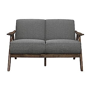 Lexicon Elle Fabric Loveseat, Gray