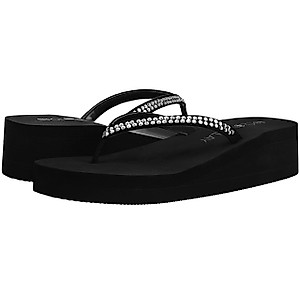 CLOVERLAY Women’s Flip Flops Platform Sandals Wedge Flip Flop Thong Sandal (10, Black)