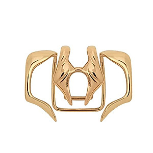 L'VOW Cyber-punk Liquid Fake Lip Ring for Women Men Party Hollow Copper Lip Cuff Body Jewelry Cyborg Accessories(Gold)