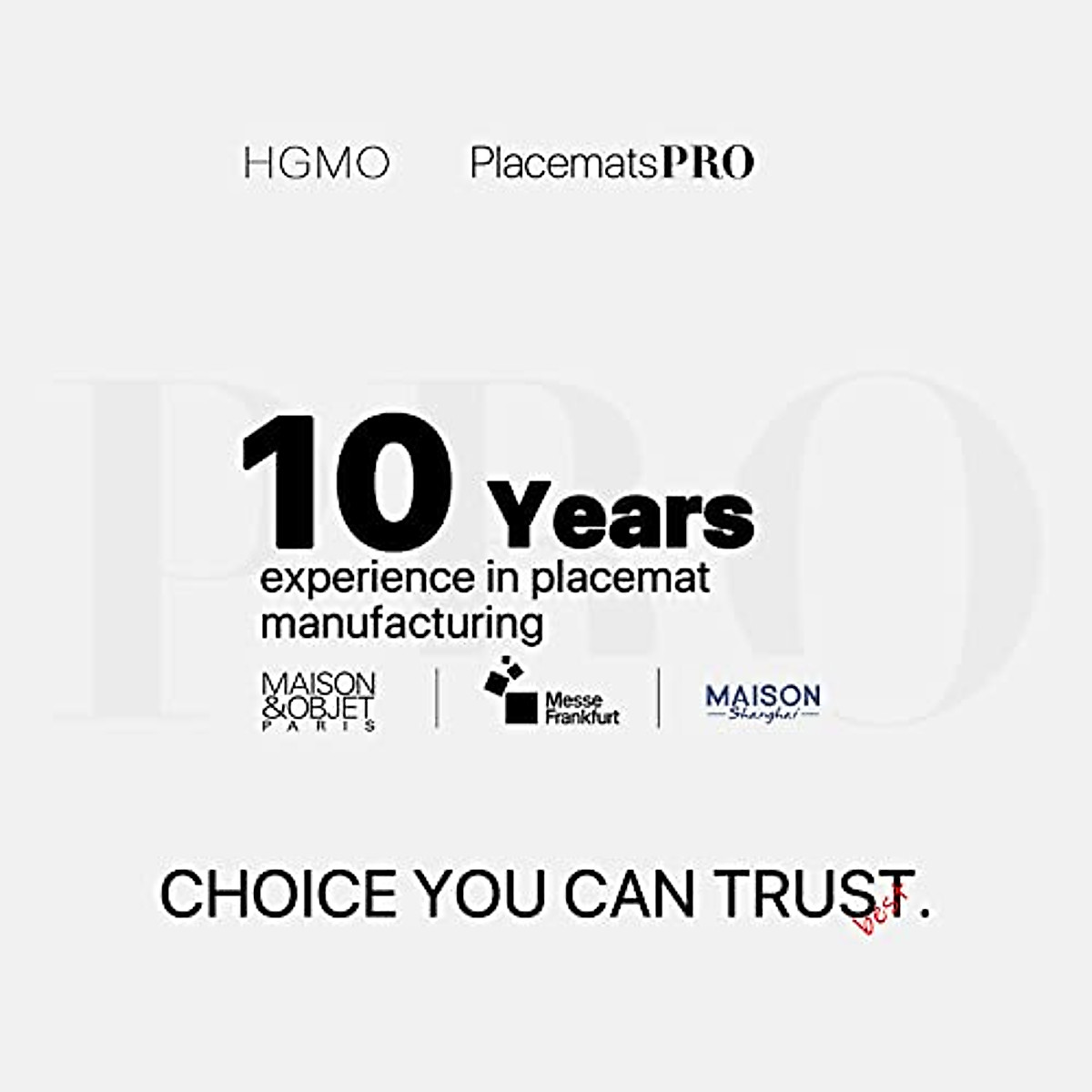 HGMO Placemats Set of 8 Washable Indoor/Outdoor Vinyl Place Mats for Dining Table Durable PVC Weave Table Mats(Caramel)