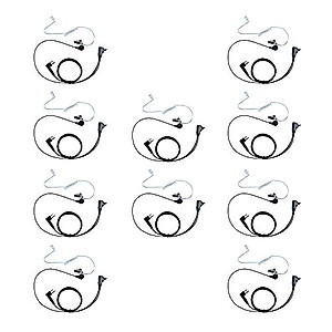 Klykon 2 Pin Covert Acoustic Tube Earpiece Headset with Mic PTT for Motorola cls1110 cp200 cls1410 cp185 cp200d rdm2070d walkie Talkie 2 Way Radio(10 Packs)