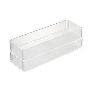 Yamazaki Home Tower Set Of 2 Clear Bottom Storage Cases - Stackable Transparent Organization Bins, Large - Large - Ps Resin